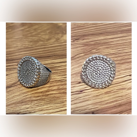 Accessories | Round 925 Sterling Sliver Golf Bling Cz Mens Ring Size 85 ...